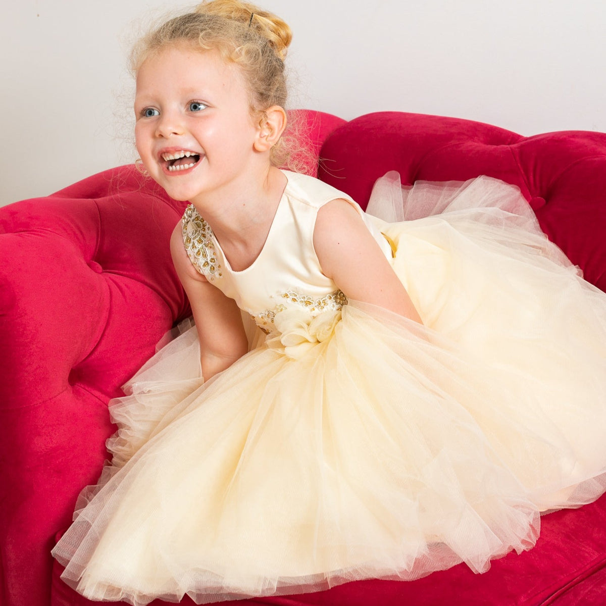 Princess Royal Champagne Tutu Party Dress & Flower Girl Dress – Tiny Tutus